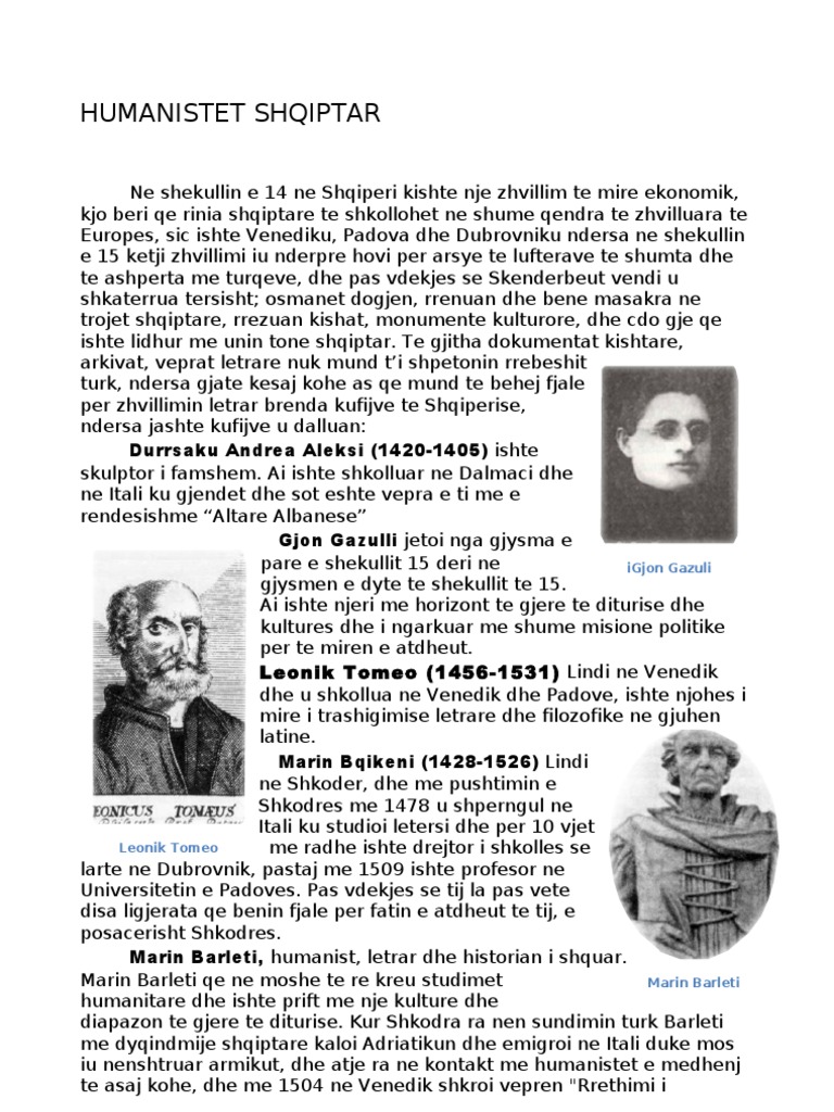 Humanistët Shqiptar | PDF