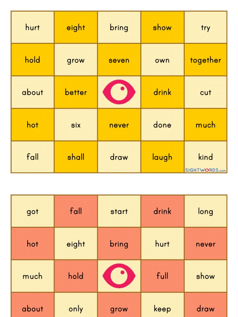 Sight Words Bingo Dolch 3rd Grade | PDF