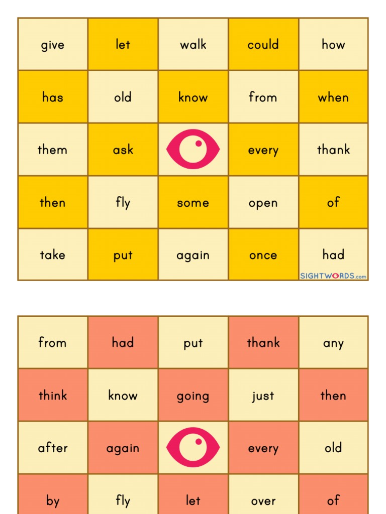 Sight Words Bingo Dolch 1st Grade | PDF