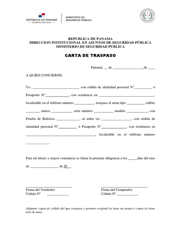 Carta de Traspaso Diasp 2020 | PDF | Derecho