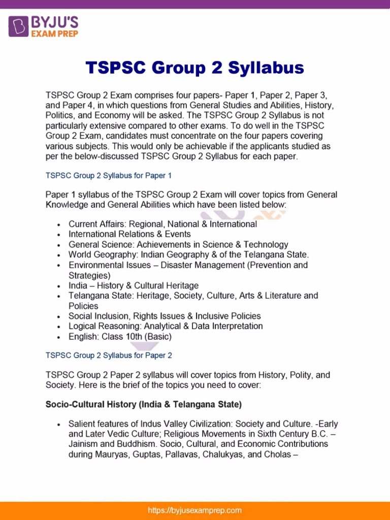 TSPSC Group 2 Syllabus PDF 69 | PDF