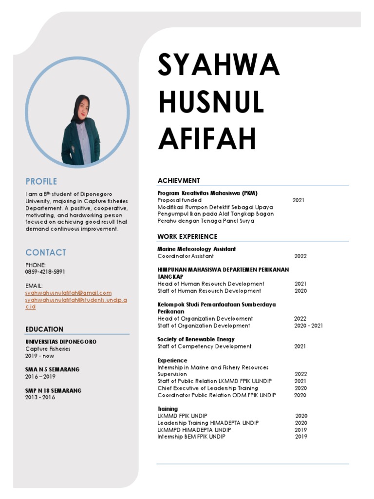 CV - Syahwa Husnul Afifah | PDF | Business
