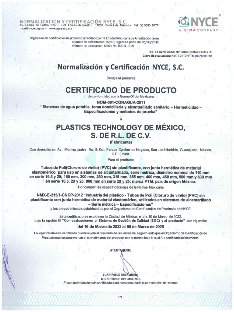 FICHA TECNICA ALCANTARILLADO MARRON Certificado-Alcantarillado-Métrico ...