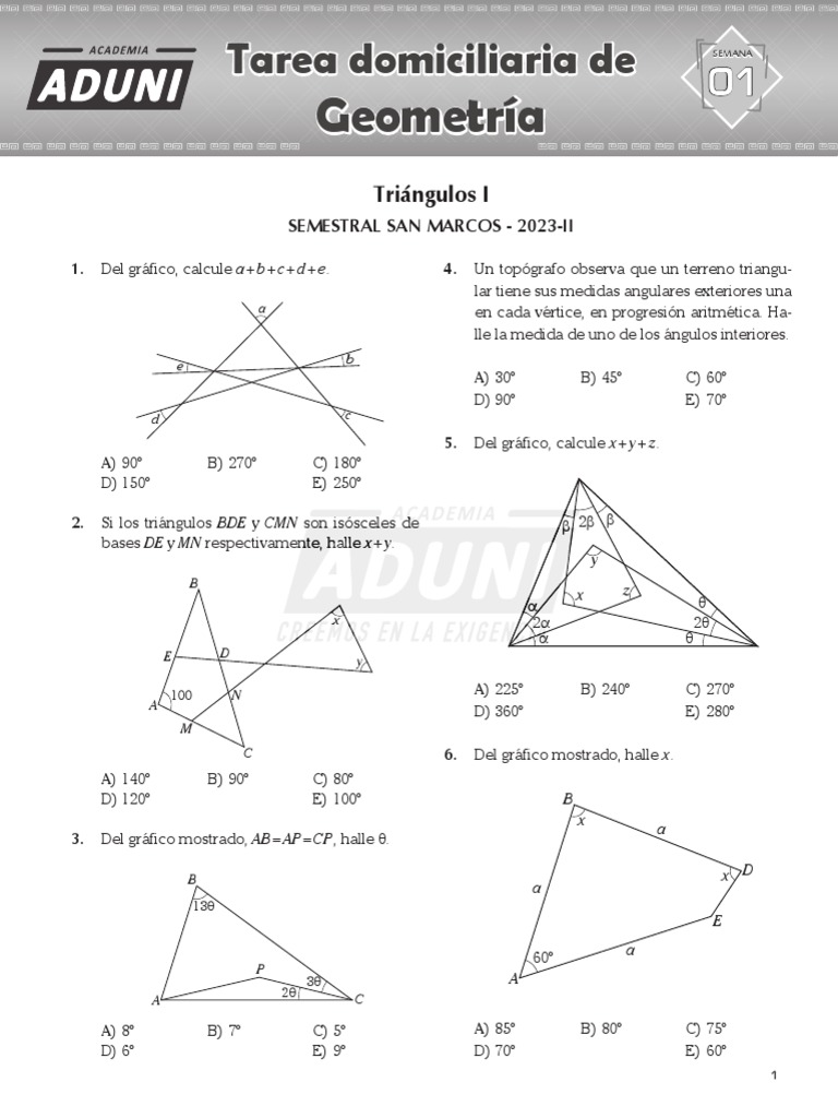 G SSM Dom Sem01 | PDF | Triángulo | Ángulo