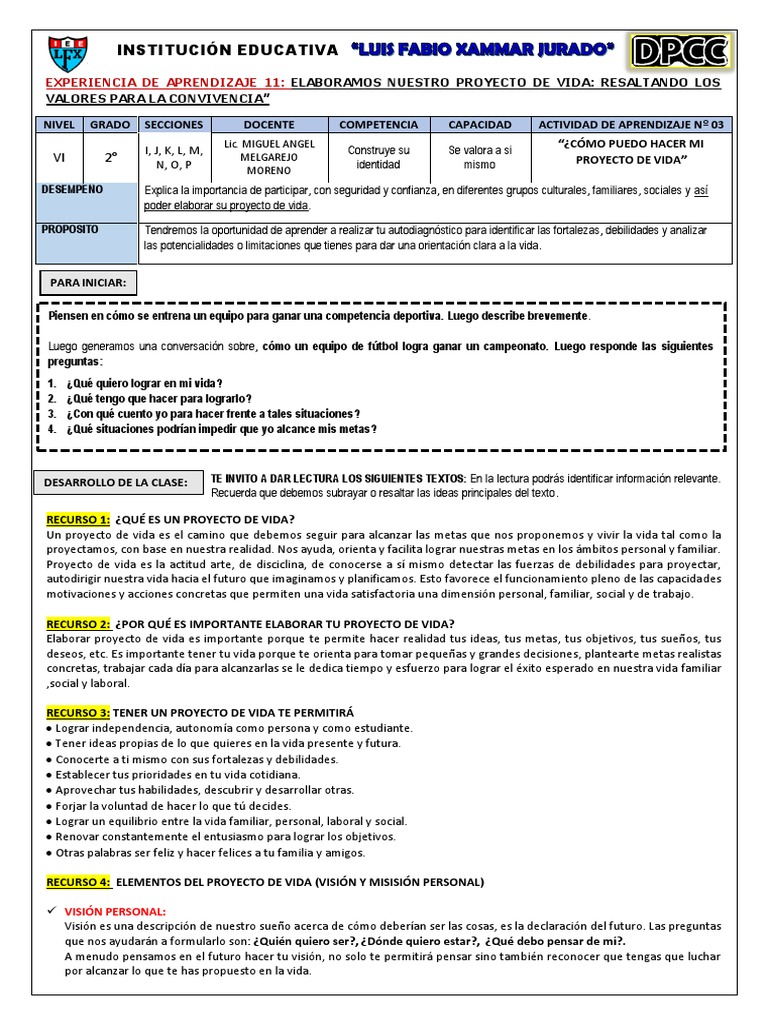 Actividad #03 - 2° Grado 2022 DPCC | Descargar gratis PDF | Análisis FODA | Aprendizaje