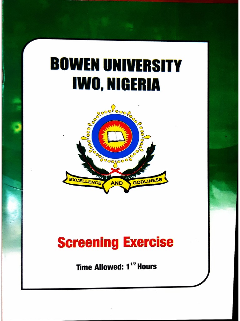 Bowen-University-Past-Questions | PDF
