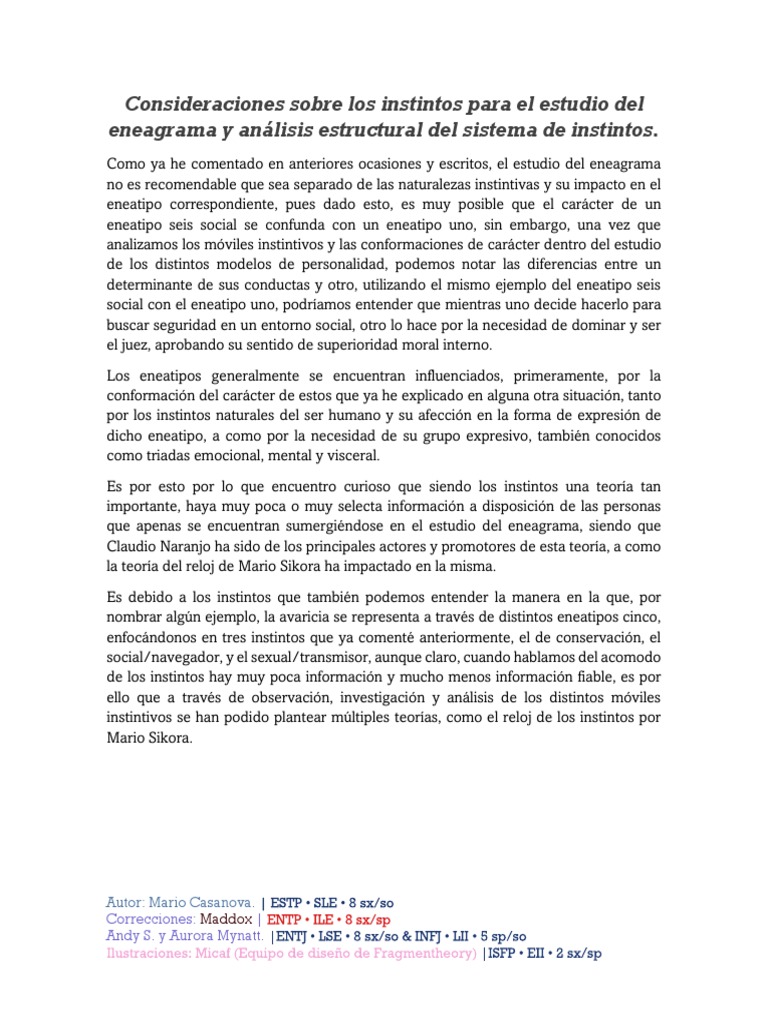 Consideraciones y Analisis Estructural de Los Instintos | PDF ...