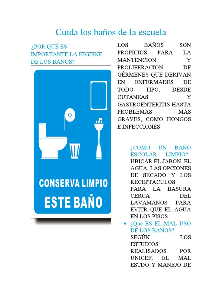 Cuida los baños de la escuela | PDF