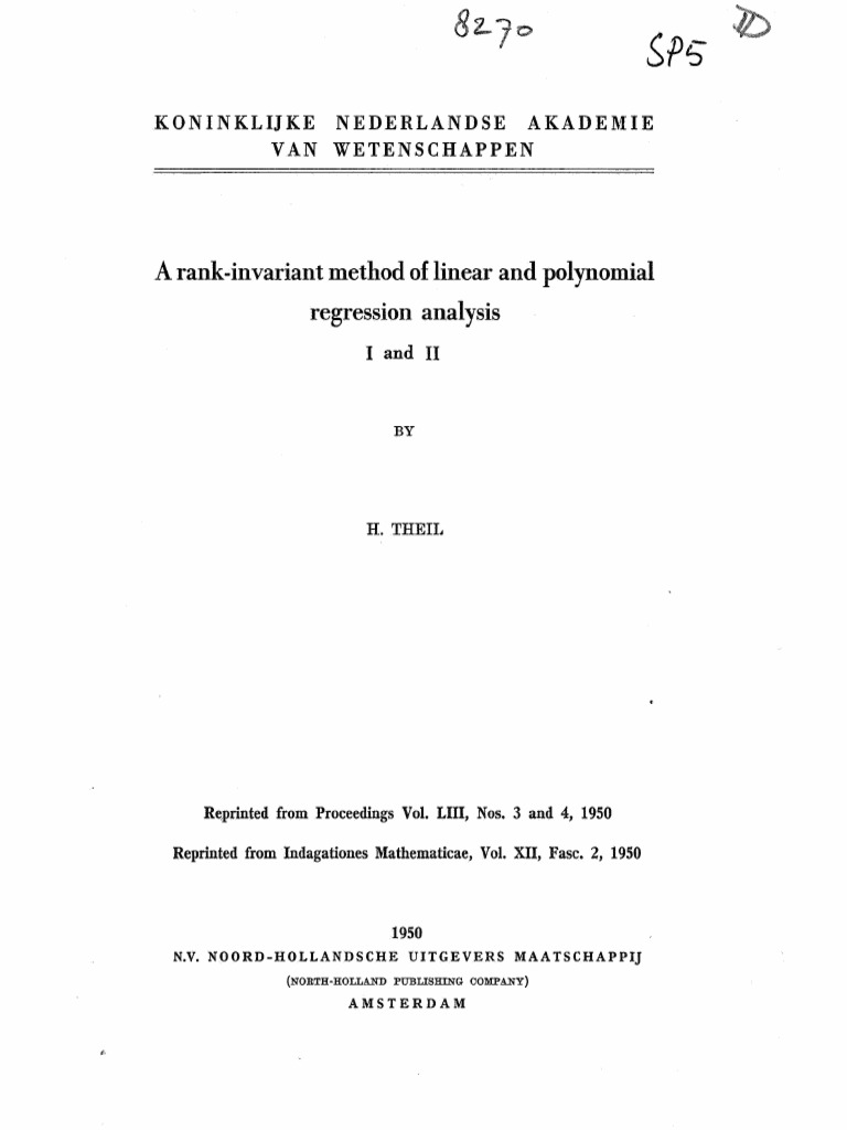 1950 Theil - A Rank-Invariant Method of Linear and Polynomial ...