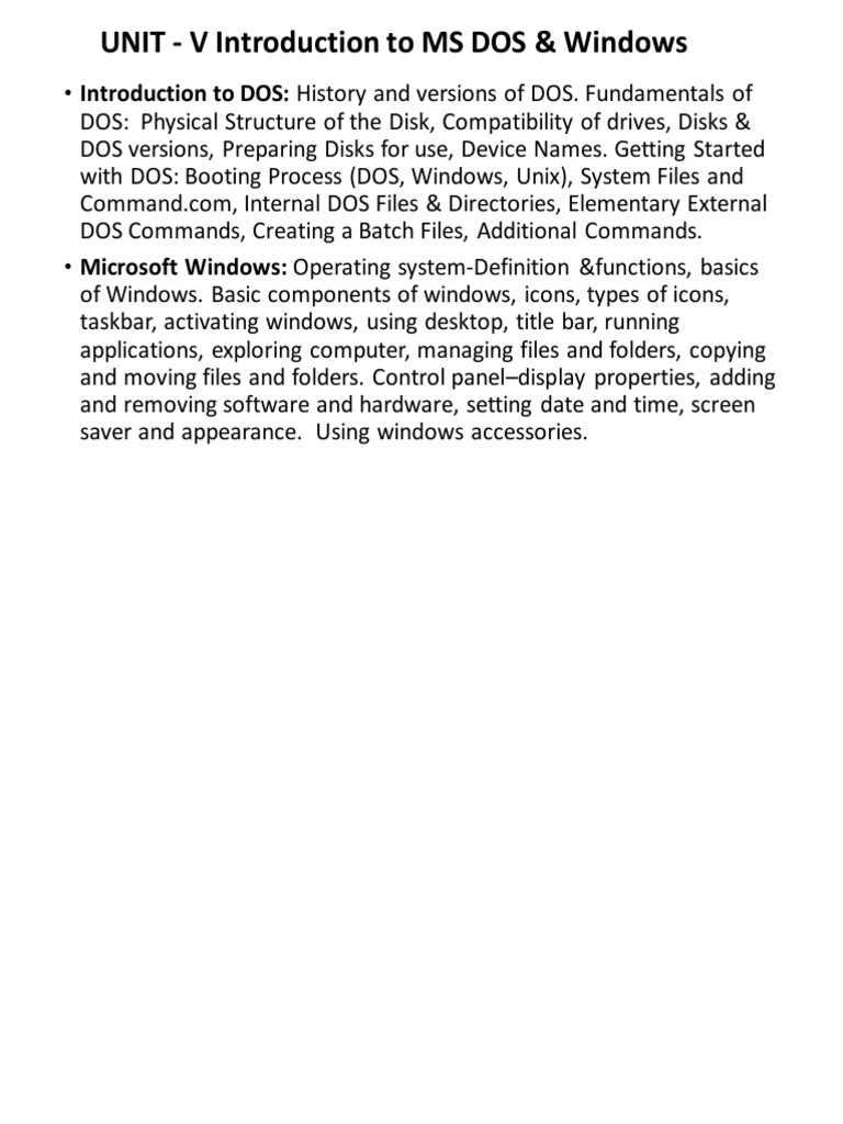 CF Unit 5 | PDF | Dos | Window (Computing)