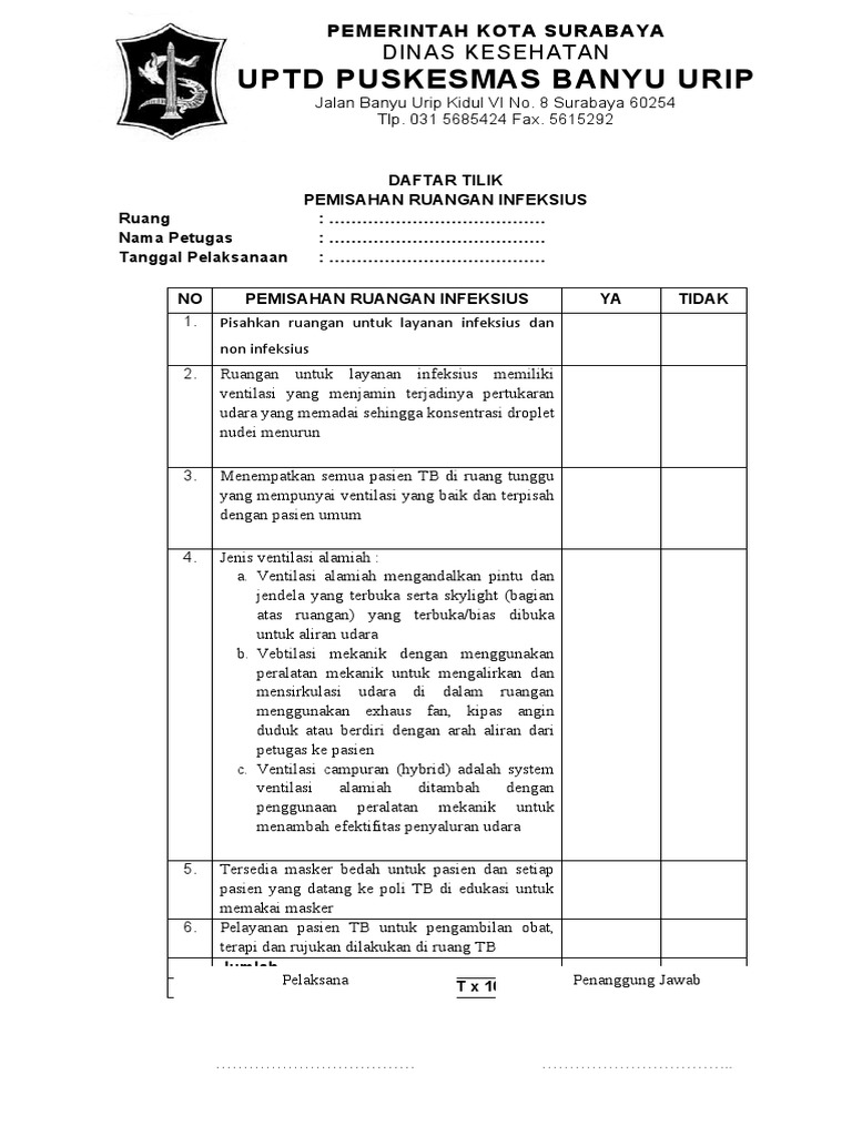 DT Pemisahan Ruangan Infeksius | PDF