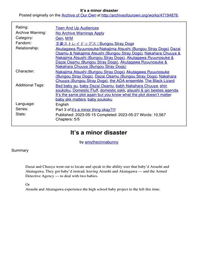 Its A Minor Disaster | PDF