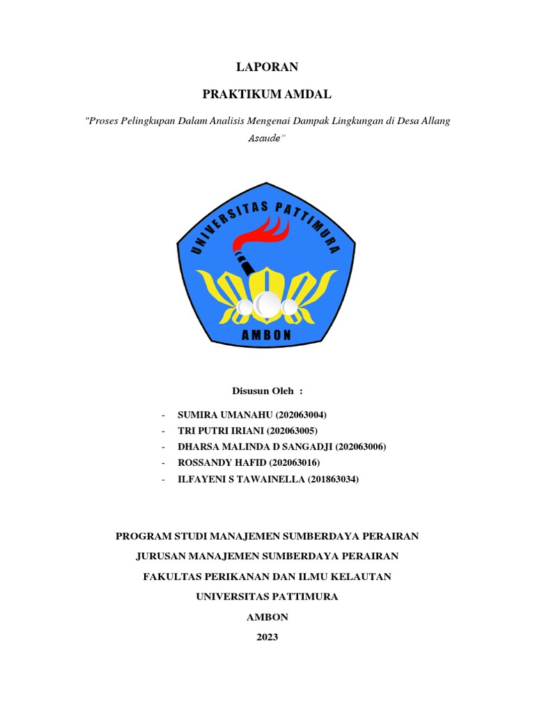 Laporan Praktikum Proses AMDAL Allang Asaude | PDF | Sains & Matematika