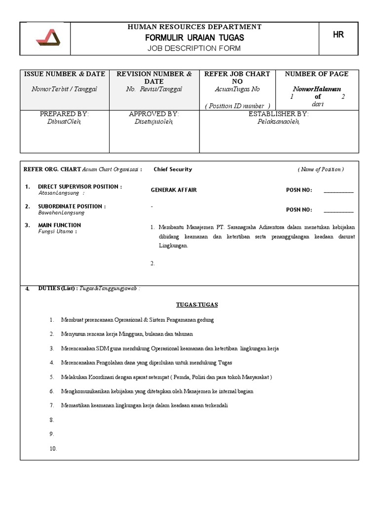 Job Desk Chief Security | PDF