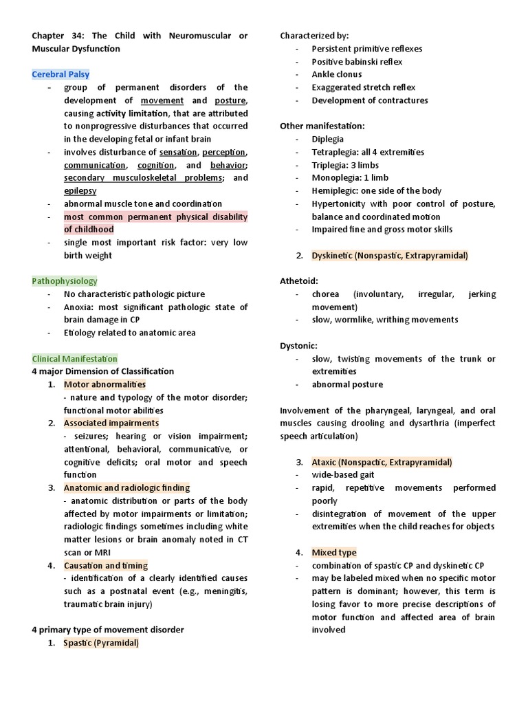 The-Child-with-Neuromuscular-or-Muscular-Dysfunction-NOTES | PDF ...