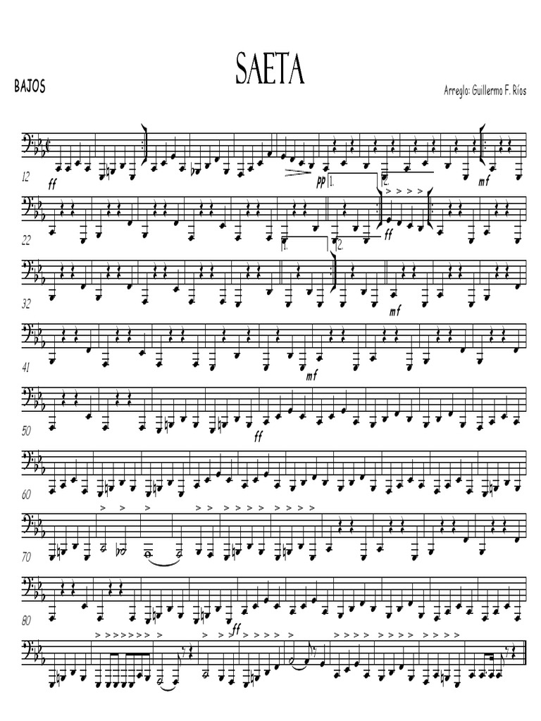 Partitura de Bajos: Saeta | PDF | Teoría del ajedrez | Ajedrez