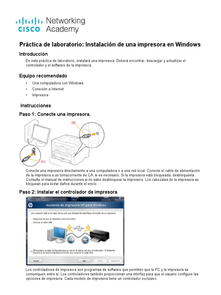 8.3.1.3 Lab - Install A Printer in Windowsssss | PDF | Impresora ...