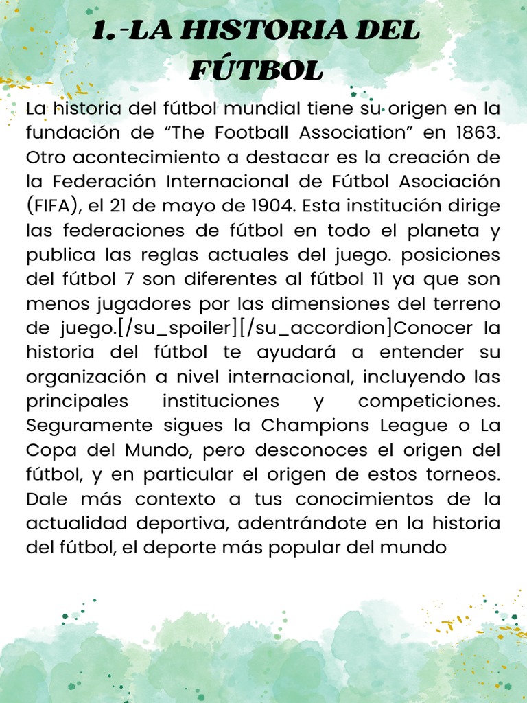 1.-La Historia Del Fútbol | PDF