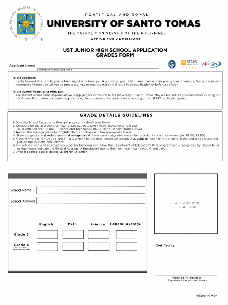 JHS Application-Grades | PDF