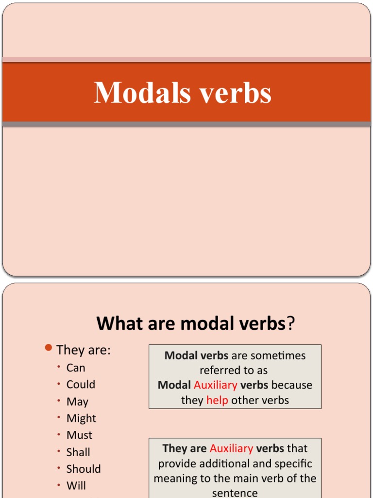 Modals Verbs | PDF | Verb | Linguistic Typology