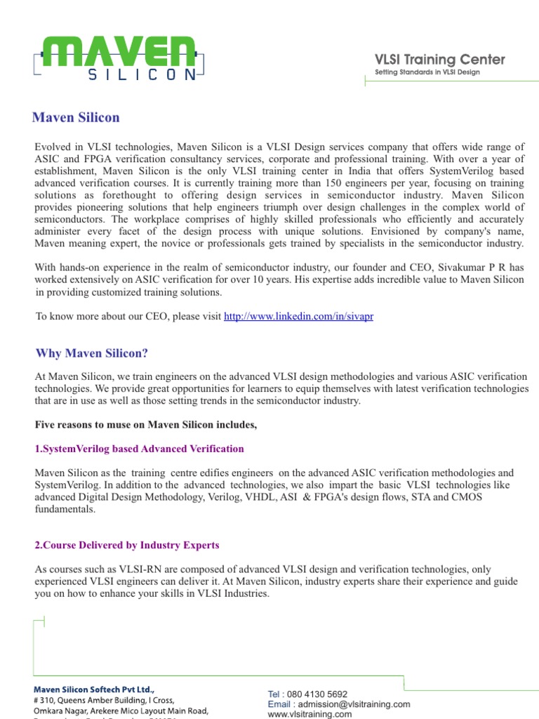 Maven Silicon VLSI RN | Hardware Description Language | Logic Synthesis