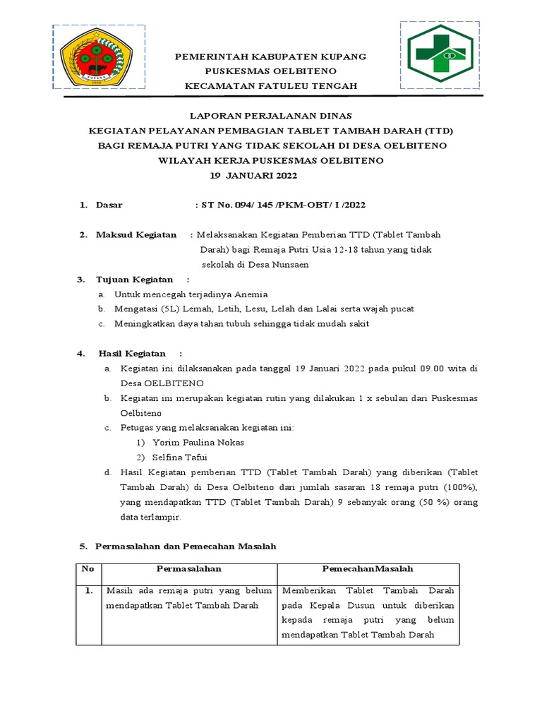 Pembagian TTD untuk Remaja Putri | PDF