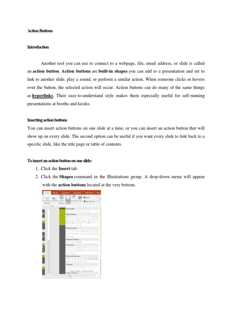 Action Buttons | PDF | Button (Computing) | Menu (Computing)