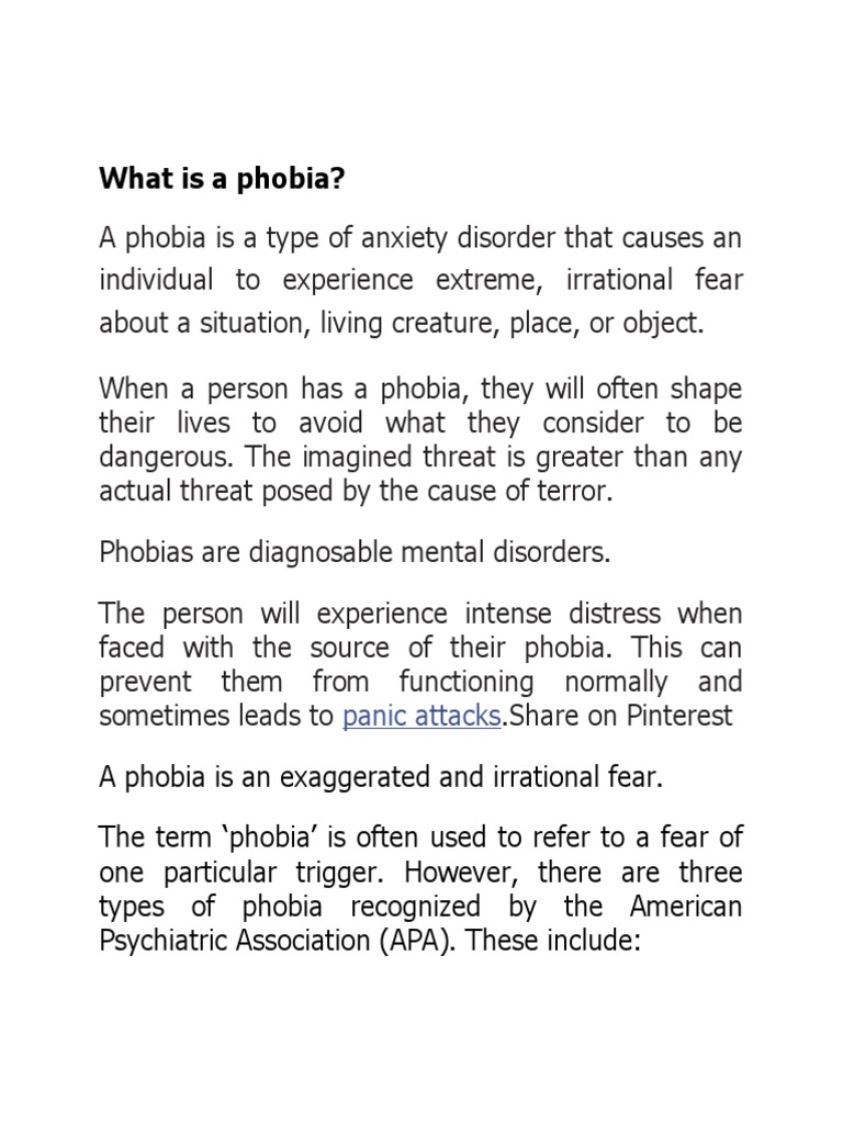 What Is A Phobia | PDF