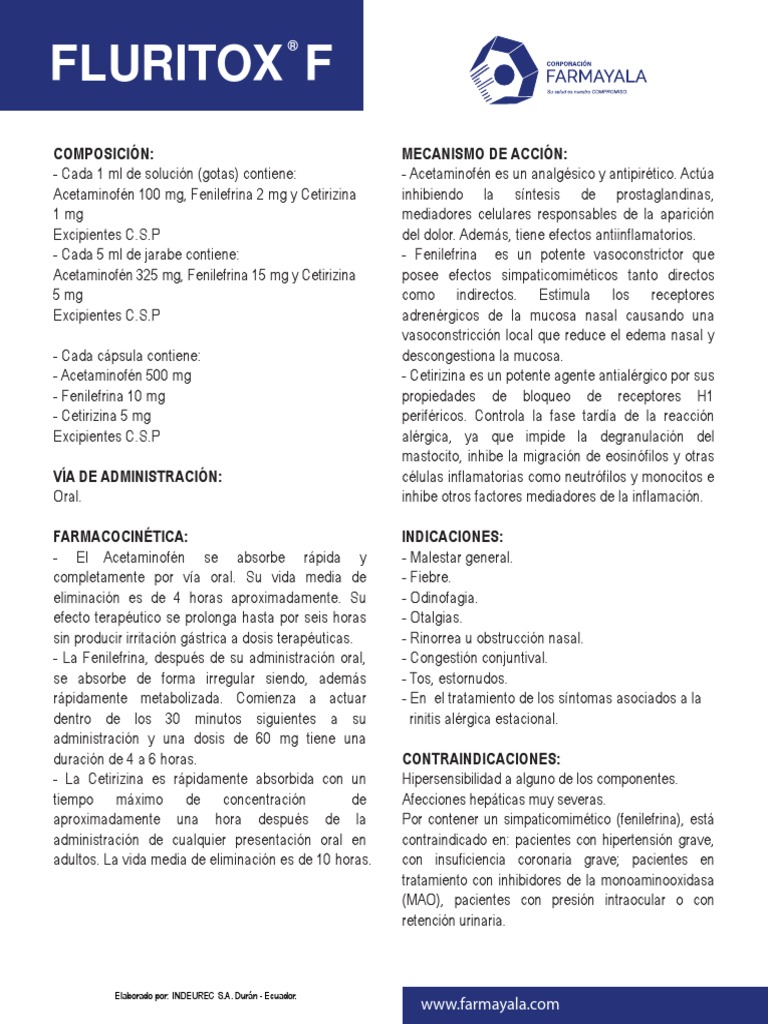 Prospecto FLURITOXF | PDF | Inflamación | Droga anti-inflamatoria libre ...