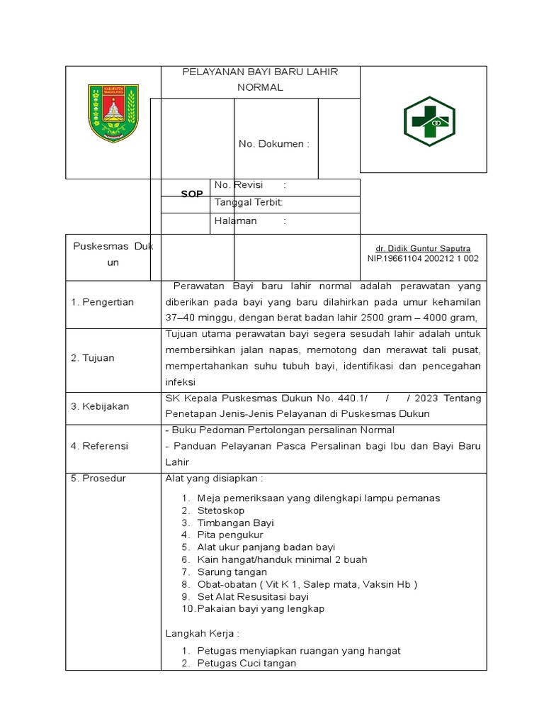 Sop Pelayanan BBL | PDF