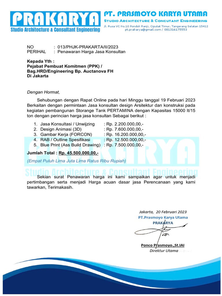 Penawaran Jasa Konsultan 013 | PDF