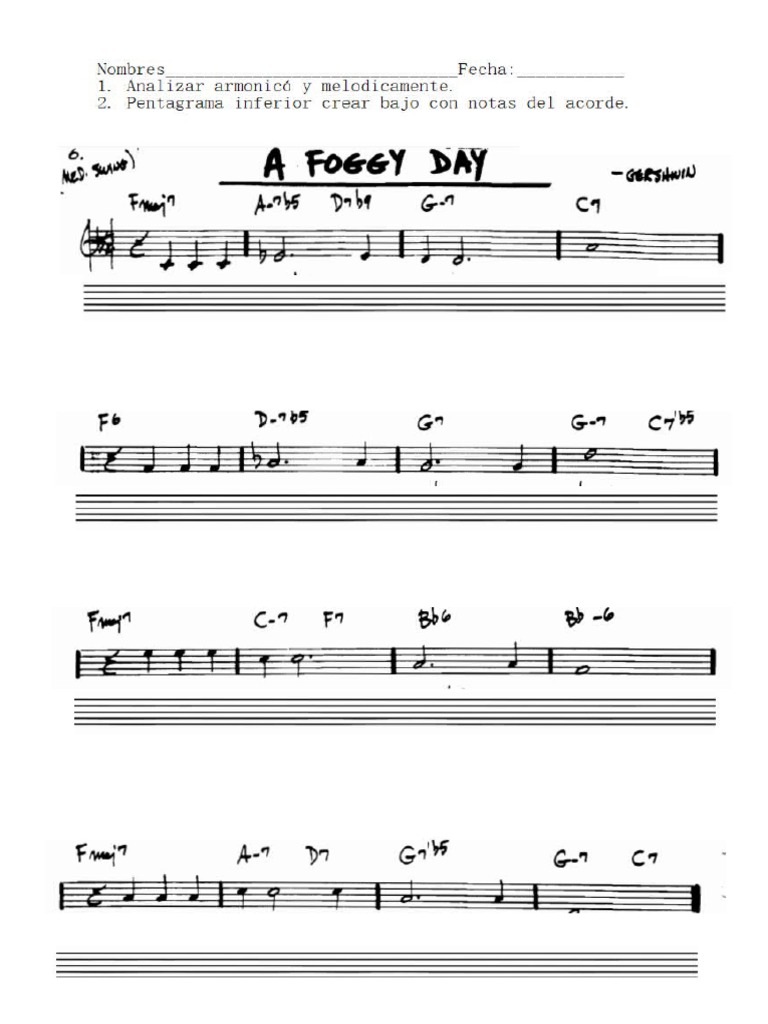 A foggy day partitura de trabajo | PDF