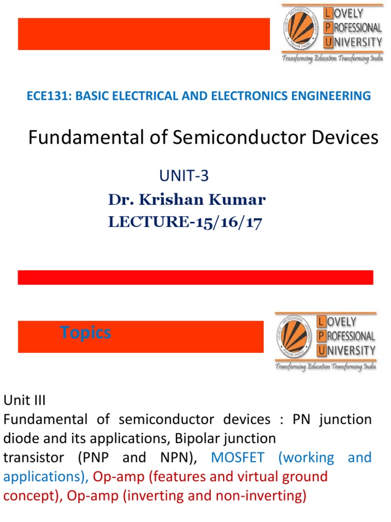 Unit3 Mosfet Diode Transistor | PDF | Field Effect Transistor | Mosfet