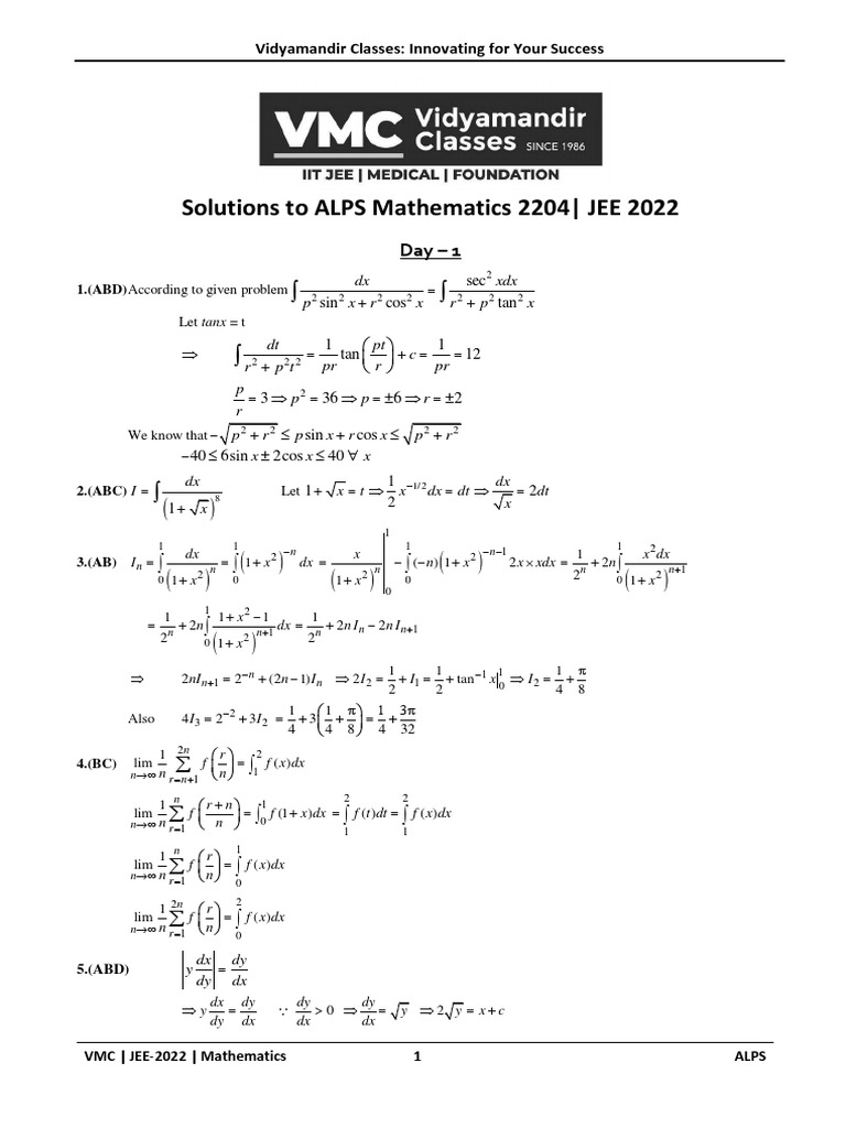 Advanced Level Problem Solving ALPS 5 Solution PDF Elementary