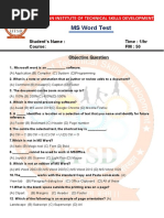 Summative Test - MS Word 2016 | PDF