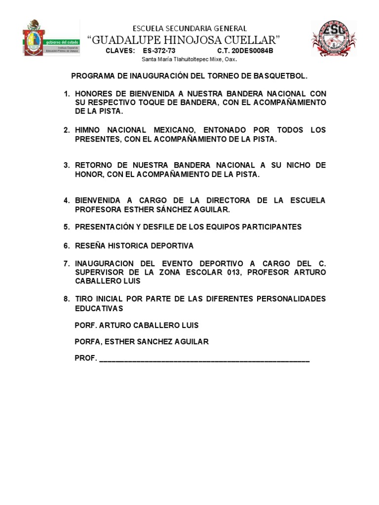PROGRAMA DE INAUGURACIÓN Dia Del Estudiante 2023 | PDF | Asociación de ...