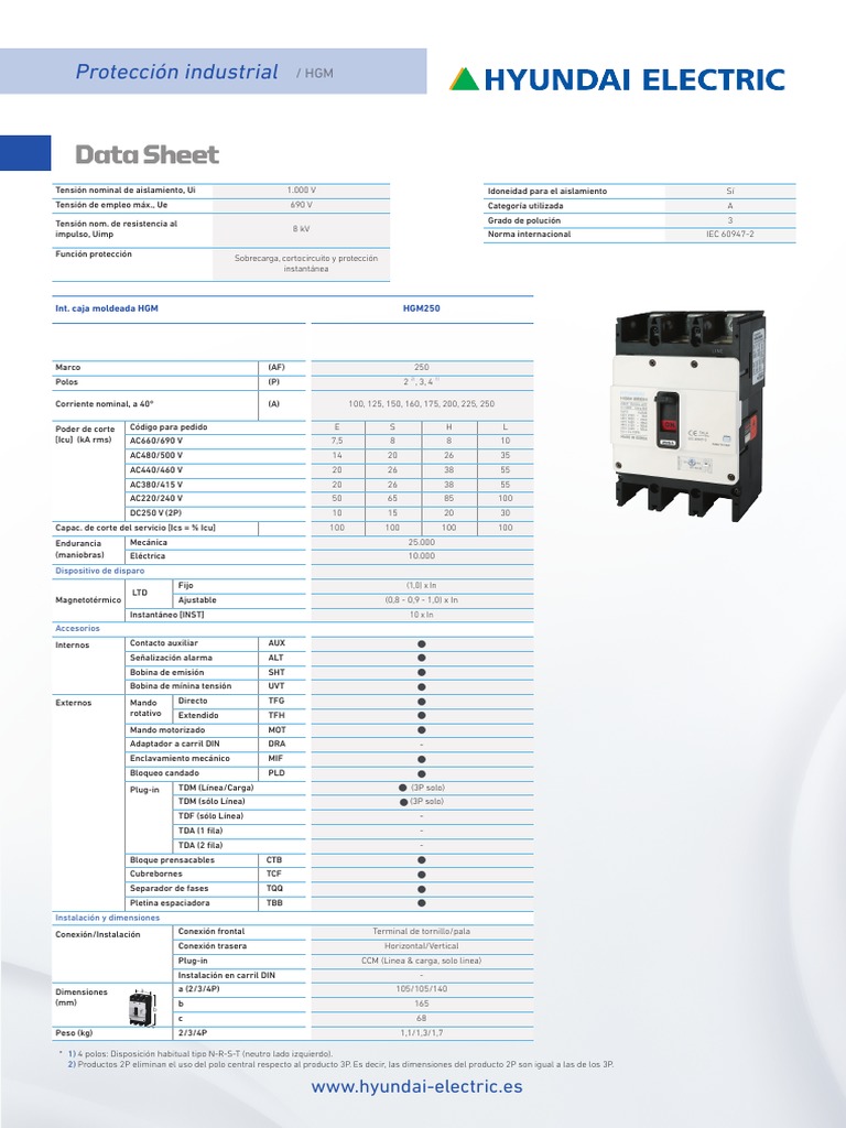 HGM250 Datasheet | PDF | Electricidad | Ingenieria Eléctrica
