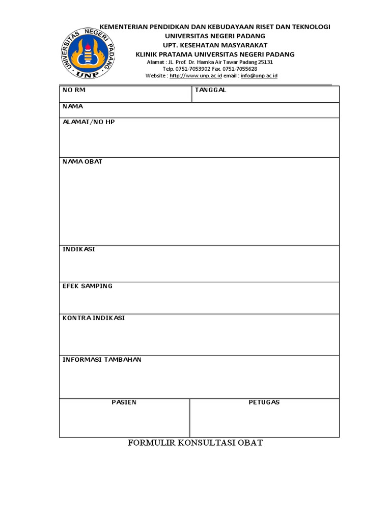 Form Konsultasi Obat | PDF