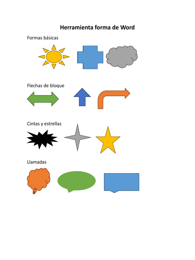 Herramienta Forma de Word: Formas Básicas | PDF