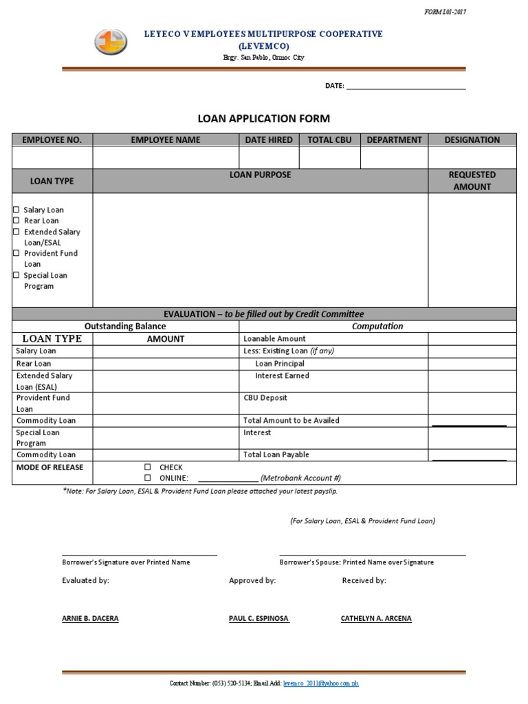 Form-L01-2017-Loan-Application-Form-2 (1) | PDF
