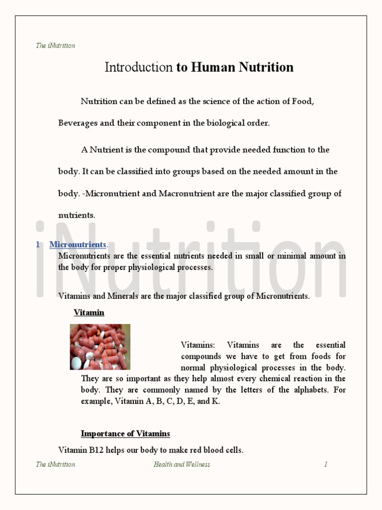 Introduction To Human Nutrition | PDF | Carbohydrates | Nutrients