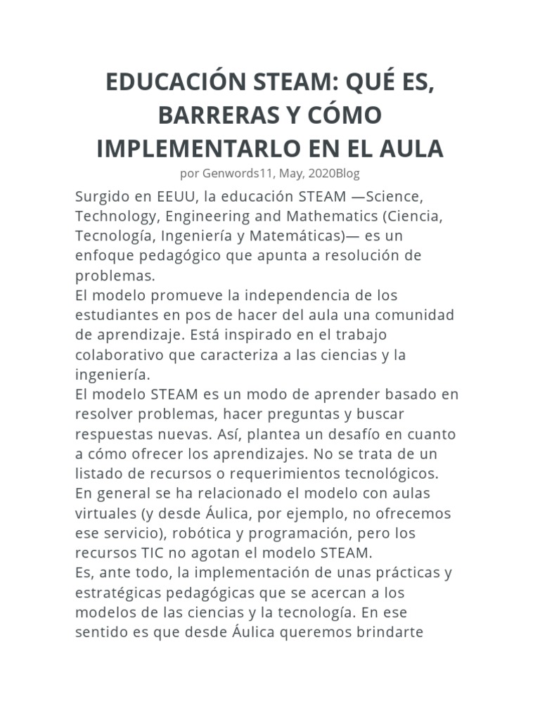 Educación STEAM | PDF