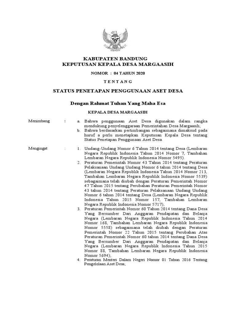 SK Status Aset | PDF