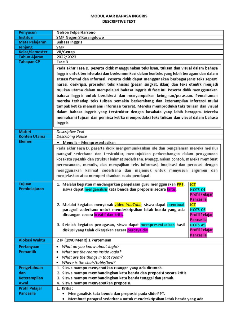 Modul Ajar UKIN | PDF
