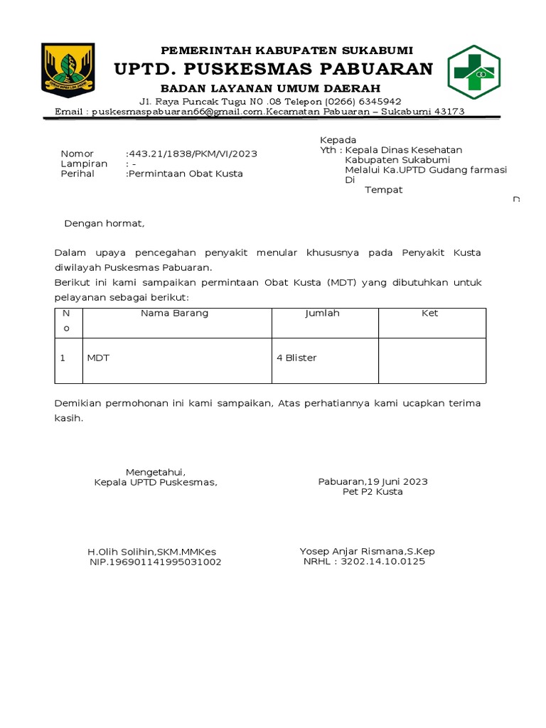Surat Permohonan MDT | PDF