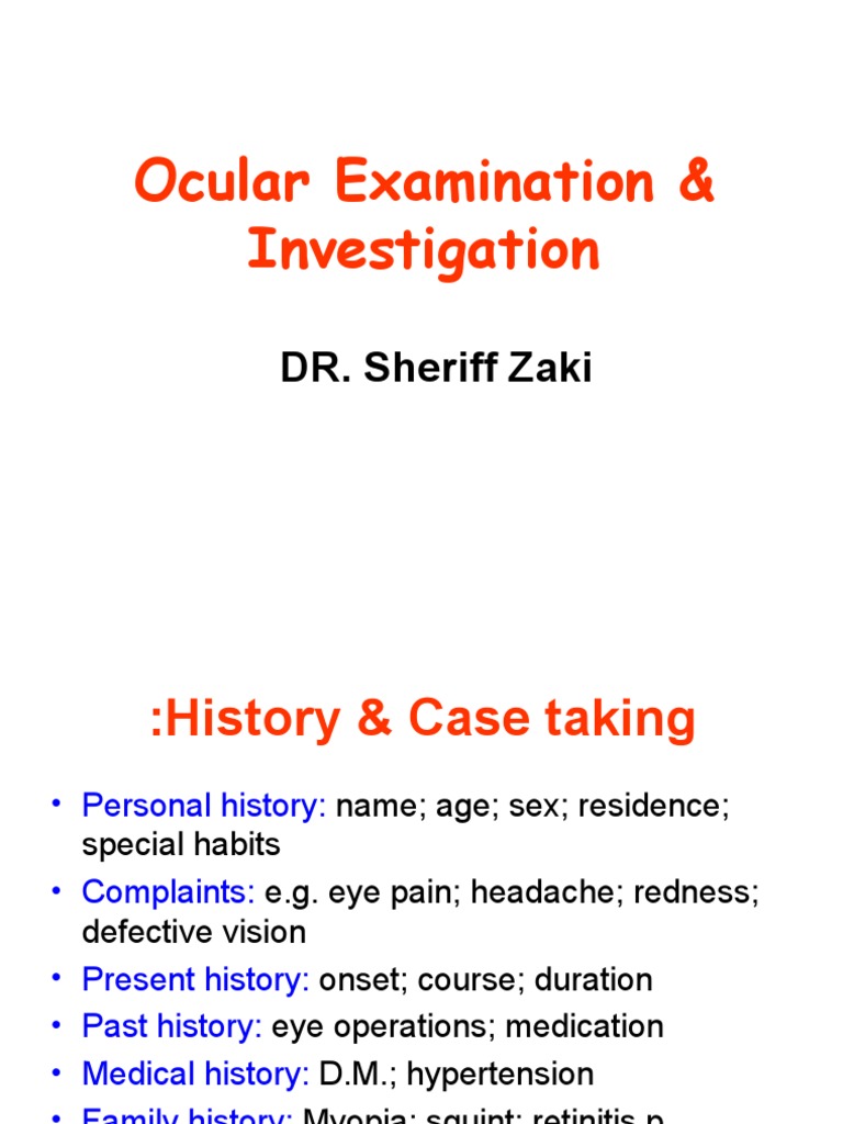 Ocular Examination & Investigation | PDF | Glaucoma | Retina