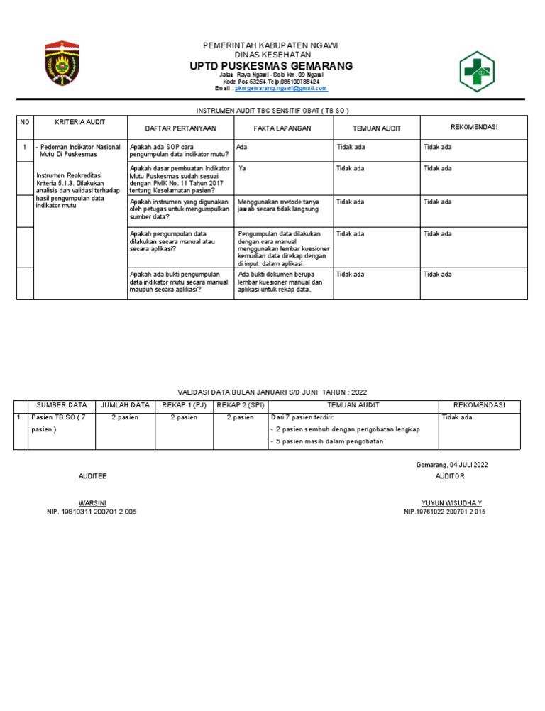 Validasi Im-Tb So | PDF