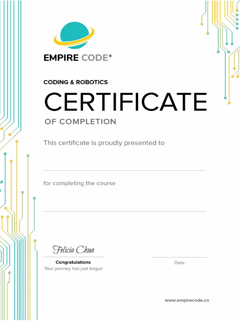 Certificate CodingRobotics | PDF