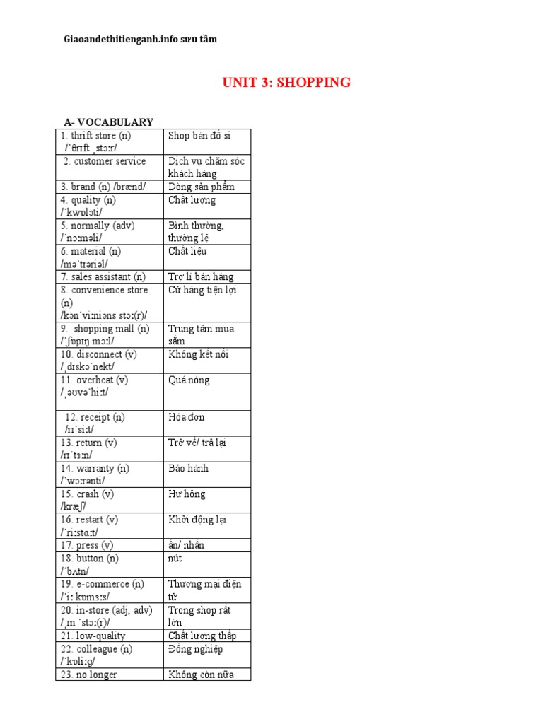 Bài tập bổ trợ tiếng anh 10 Smart world học kì 1 UNIT 3 - HS | PDF