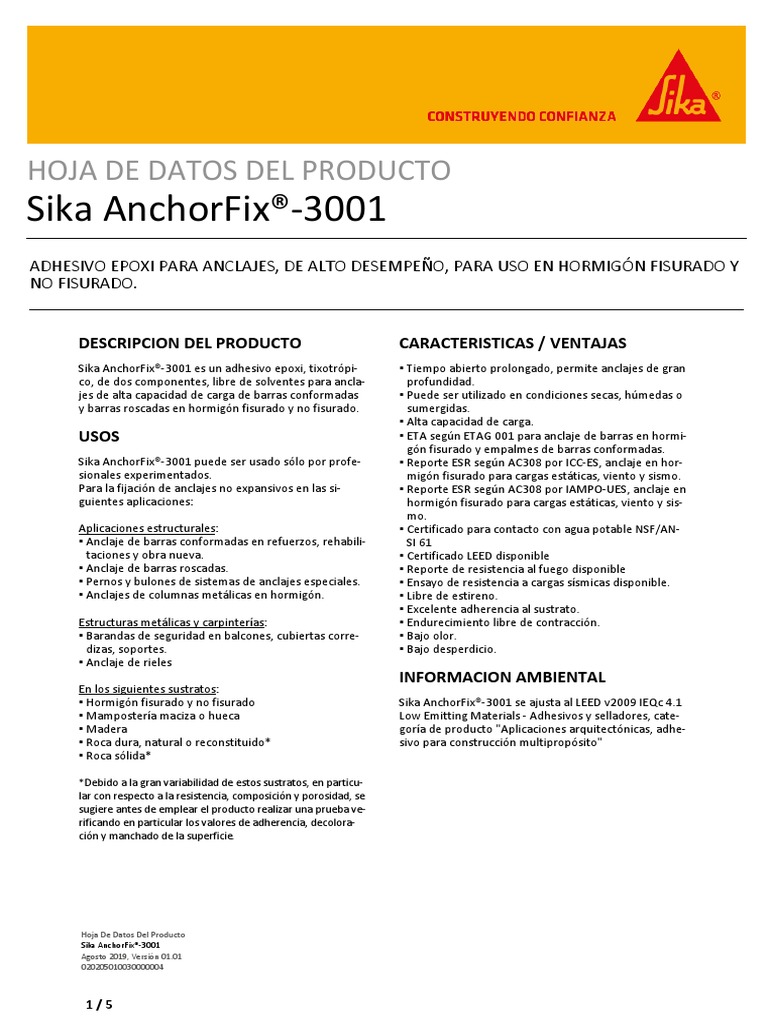 Sika Anchorfix - 3001 | PDF